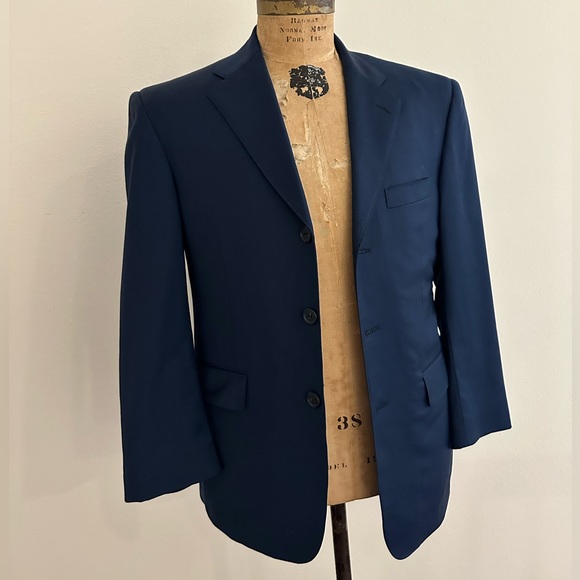 Suits & Blazers | Custom Highend Navy Blue Blazer 3 Button 4 S | Poshmark